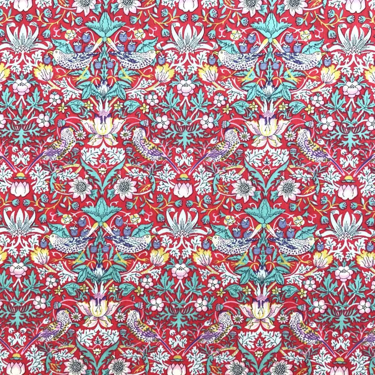 Liberty stof Strawberry Thief Rød – Kreanord